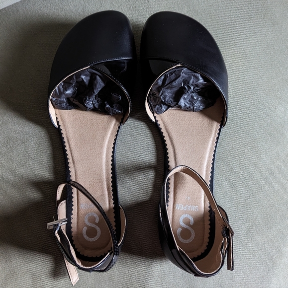 Shapen | Shoes | Shapen Poppy Black Barefoot Dress Flat Sz Us 15 Or Us ...